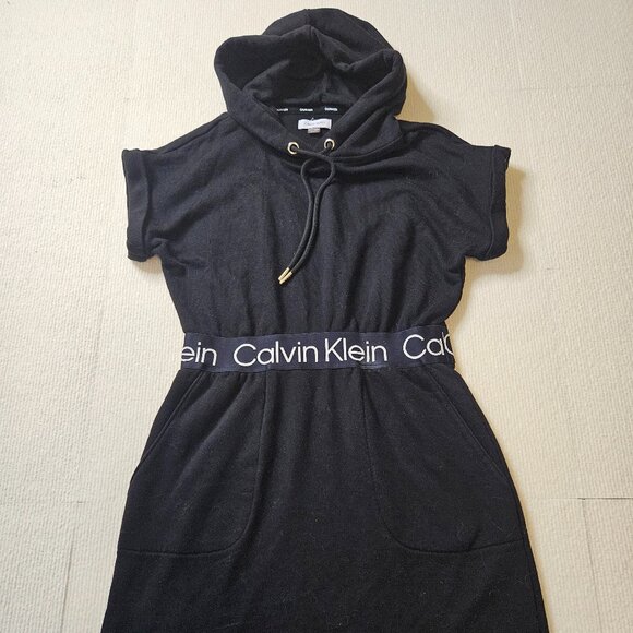 Calvin Klein | Dresses | Calvin Klein Logo Waist Hooded Athleisure ...